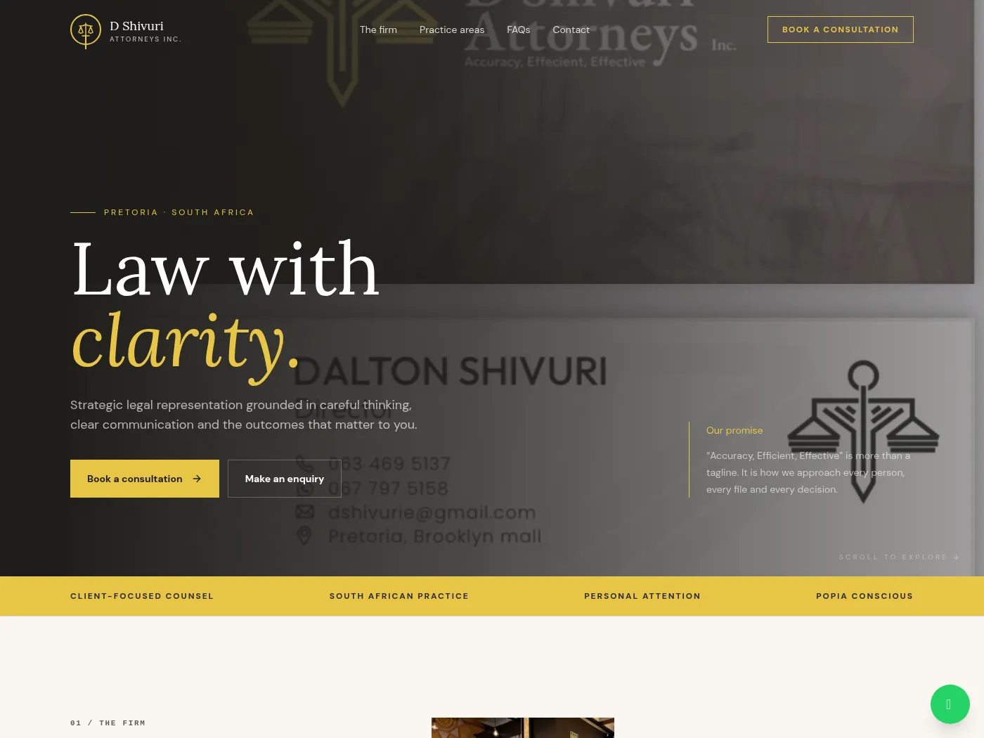 D Shivuri Attorneys Website