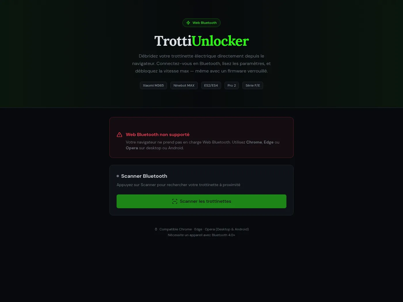 TrottiUnlocker Web App