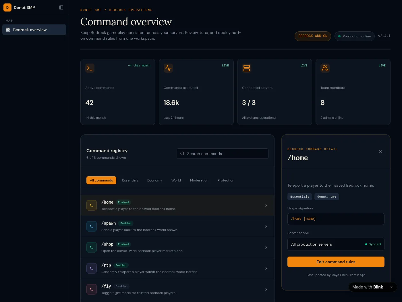 Donut SMP Command Manager