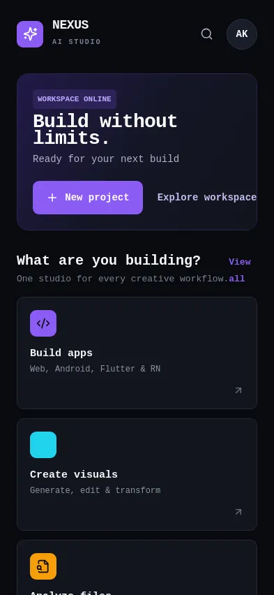 NEXUS AI Studio Mobile