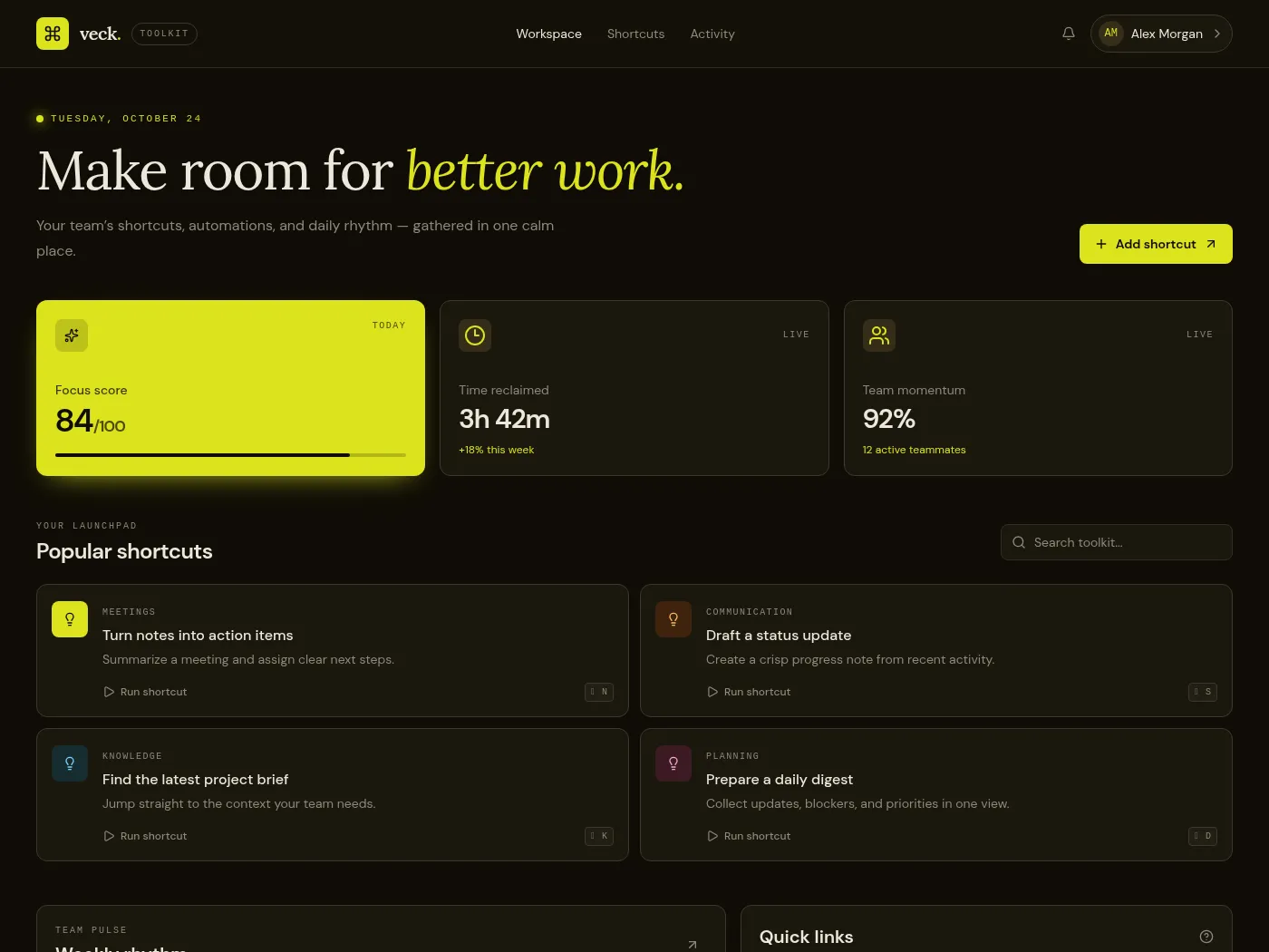 Veck Productivity Toolkit