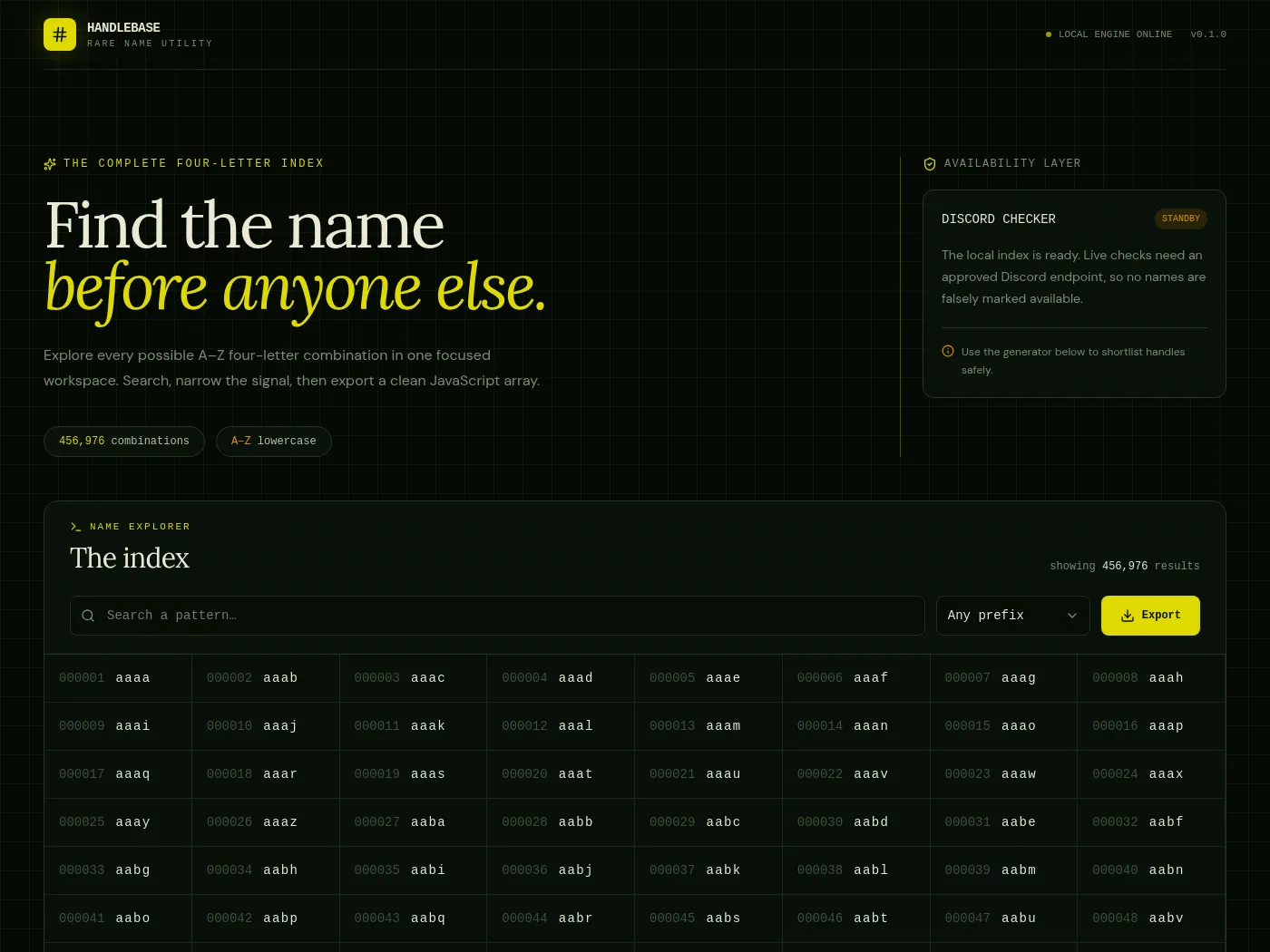 Discord Name Finder