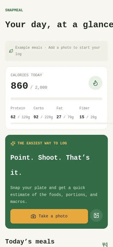 SnapMeal AI Tracker