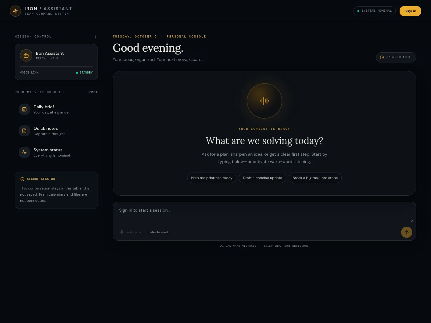 Iron AI Assistant