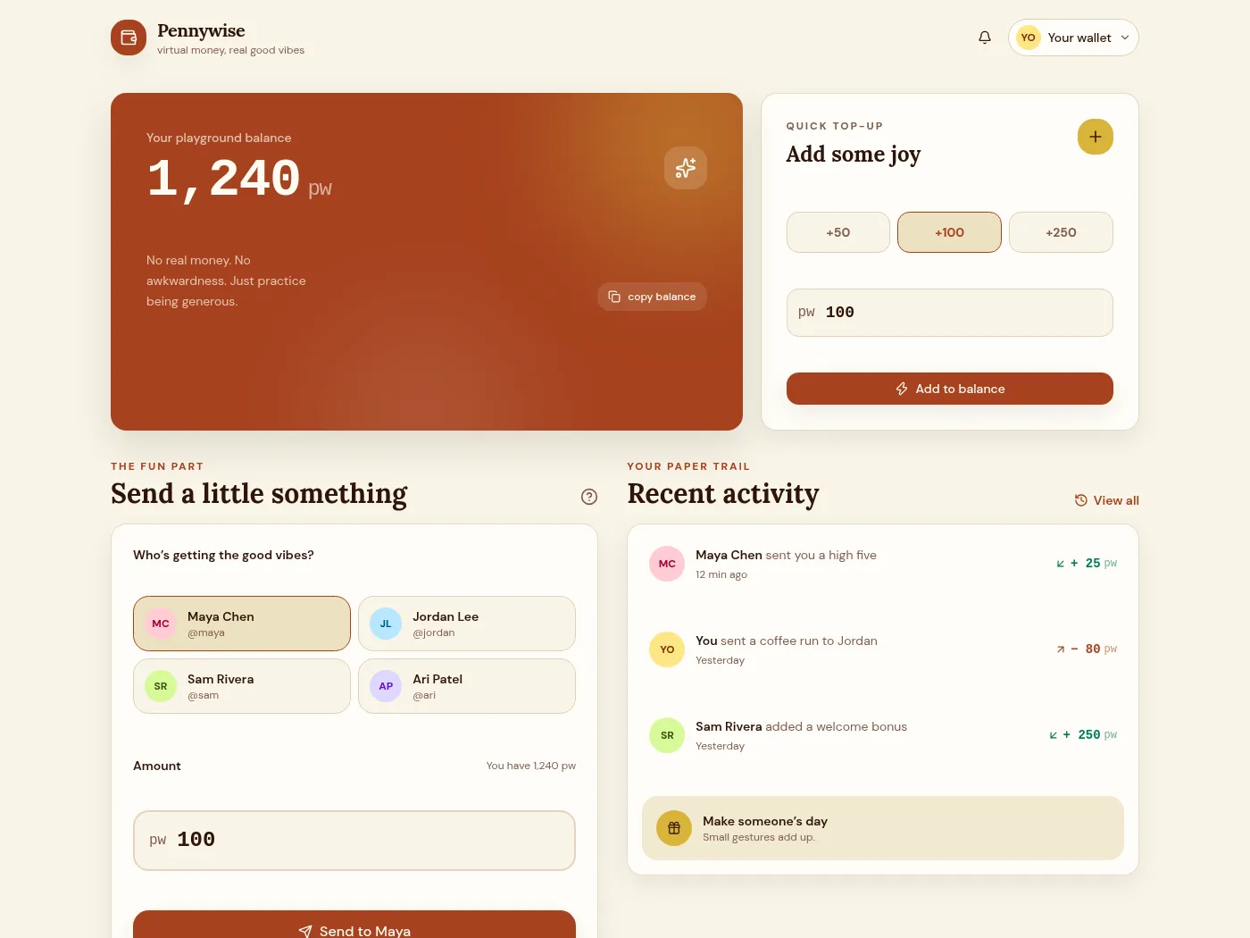 Virtual Pay Playground