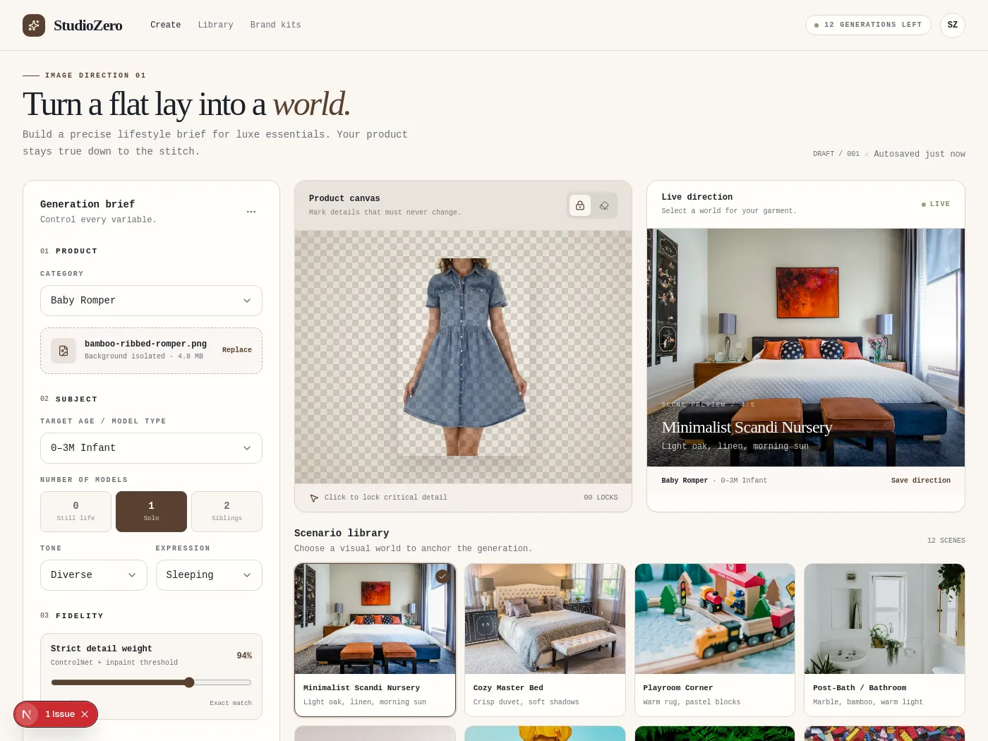 StudioZero Lifestyle Generator