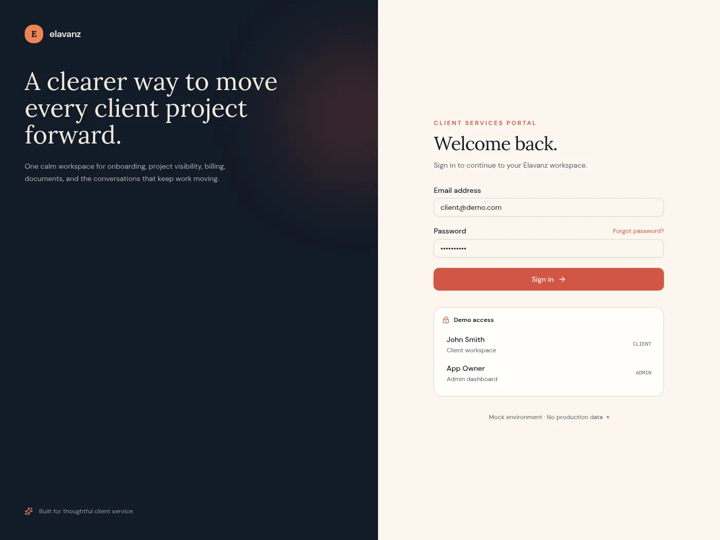 Elavanz Client Portal