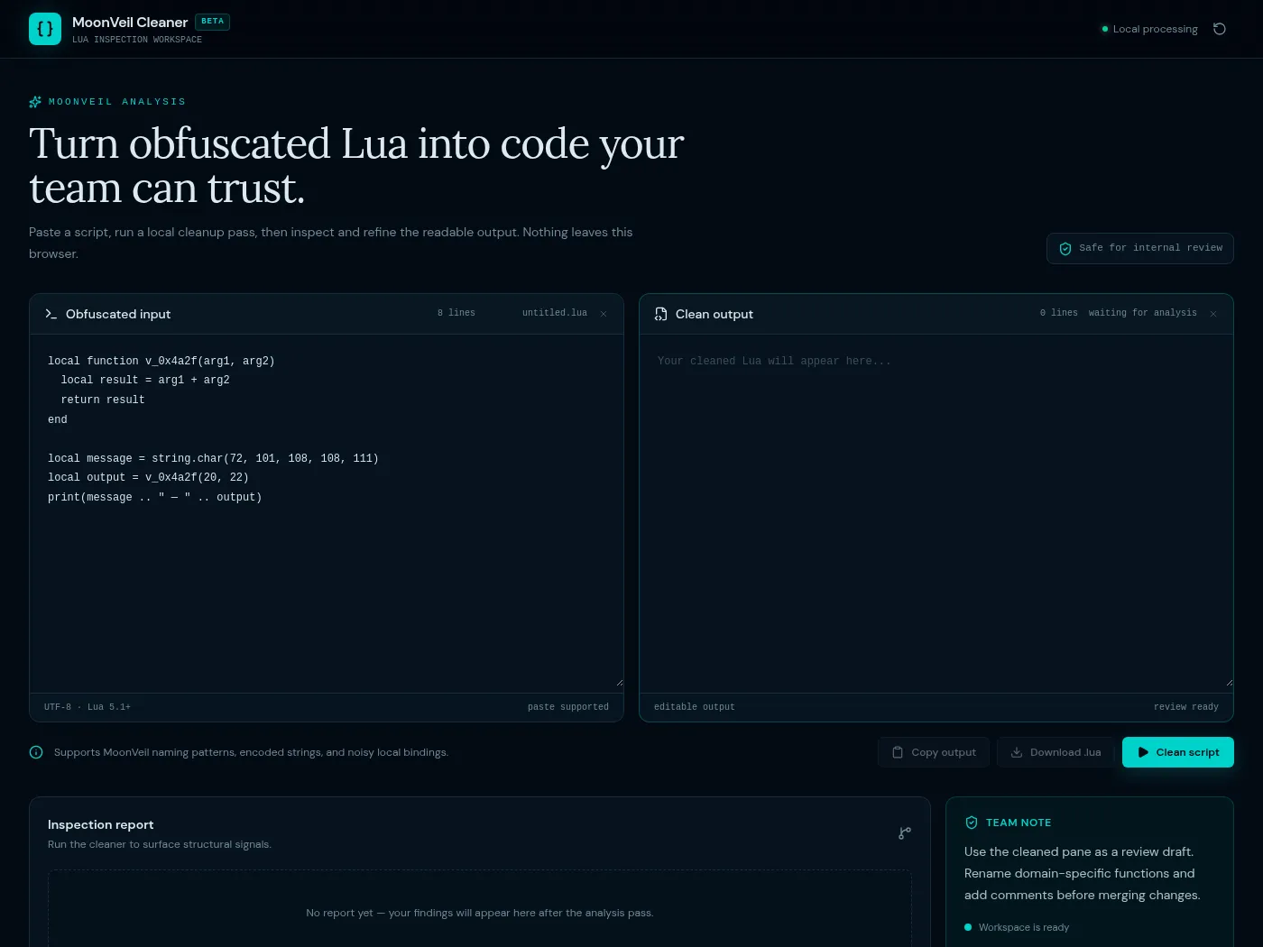 Lua DeObfuscator Web