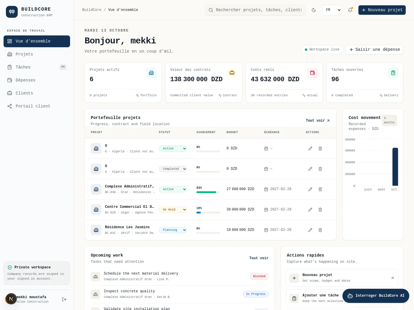 BuildCore ERP Platform