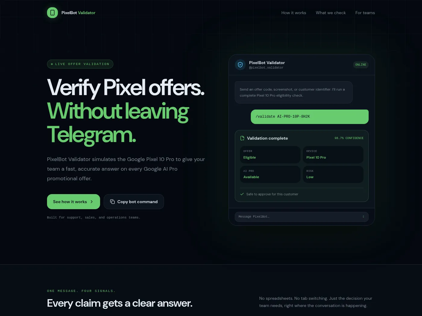 PixelBot Validator