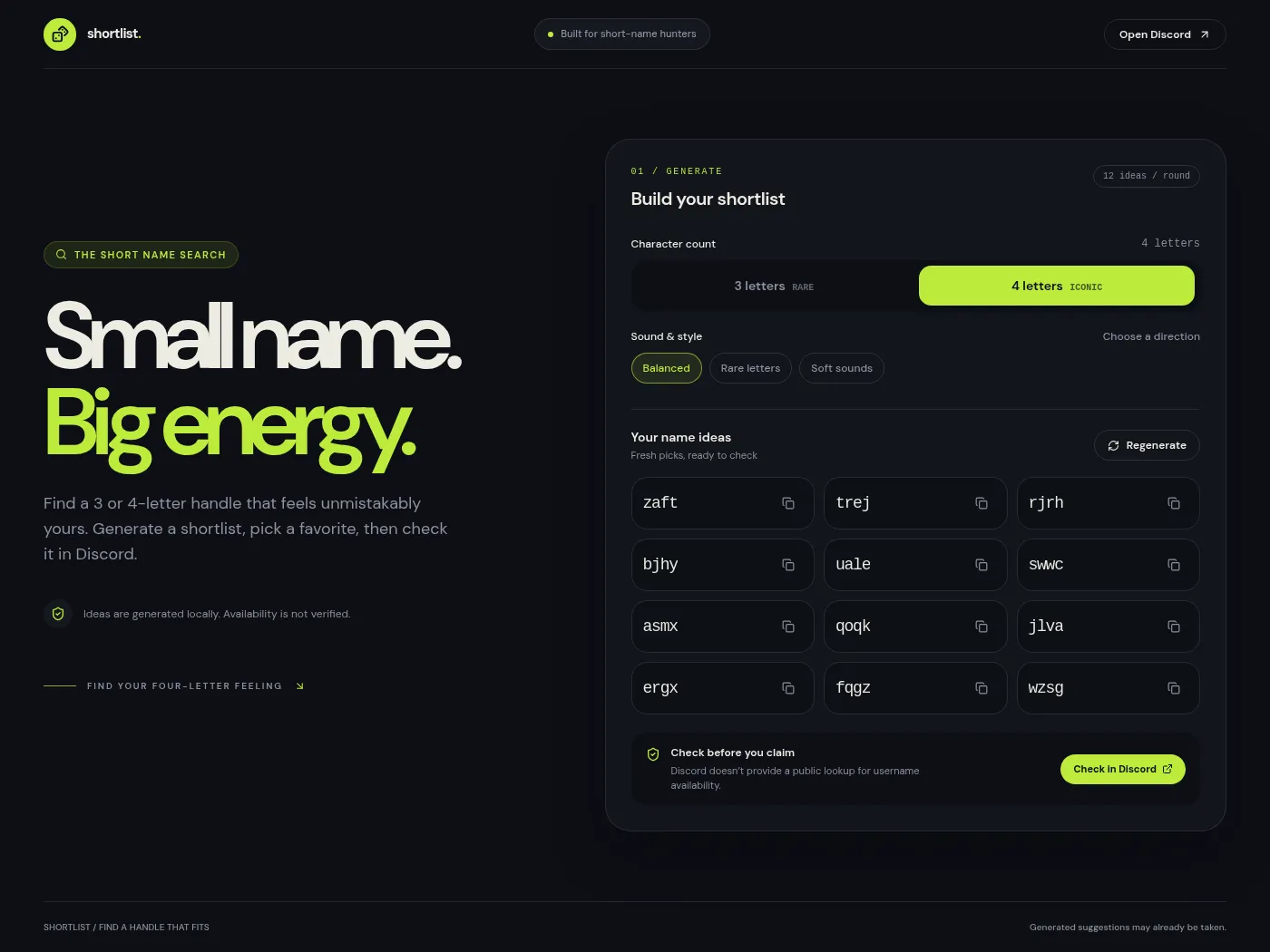 Discord Name Finder