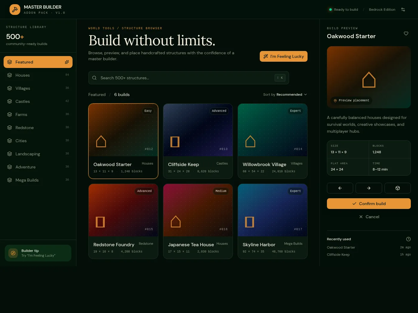 Master Builder Addon Pack