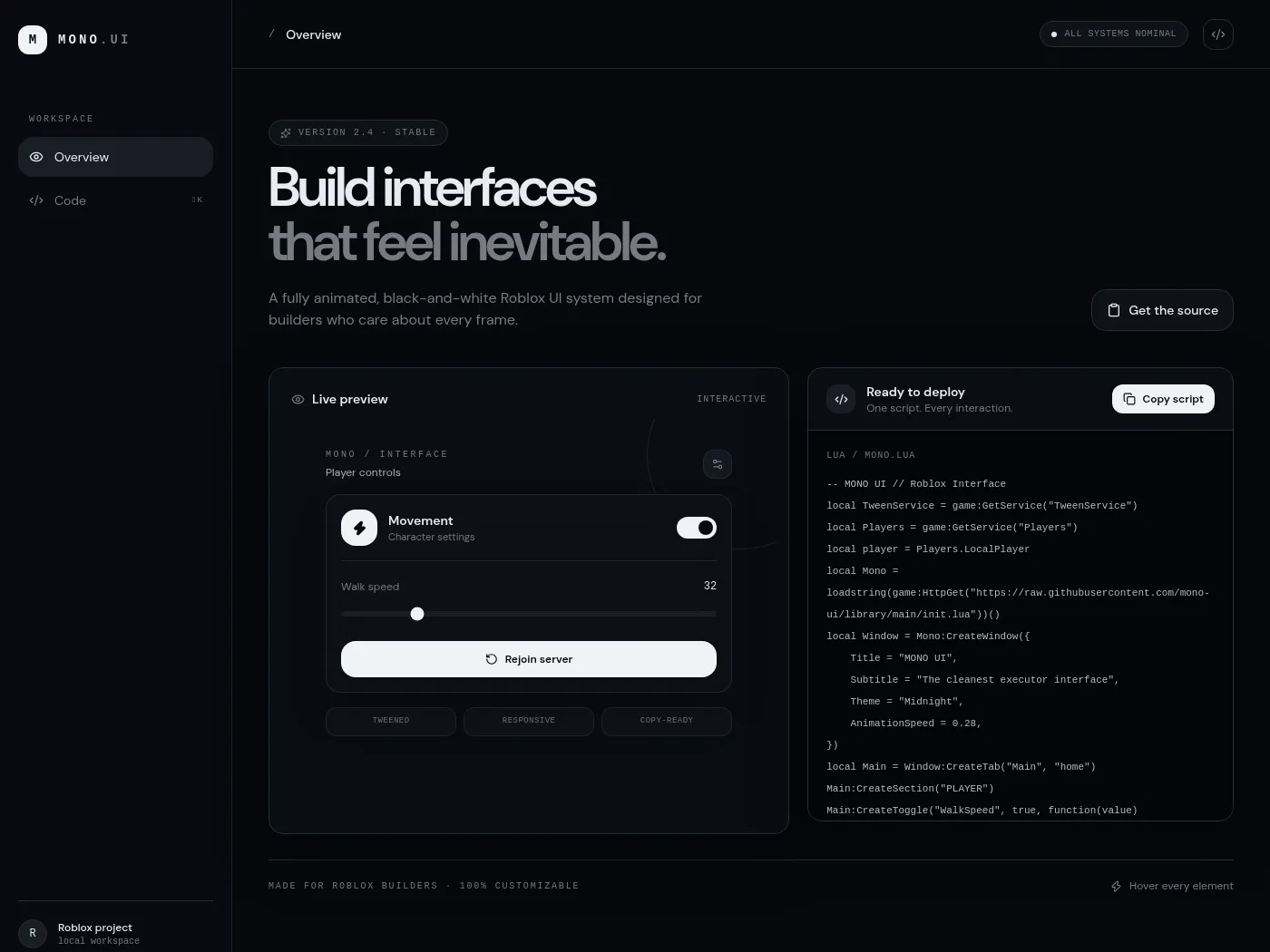 Roblox Mono UI