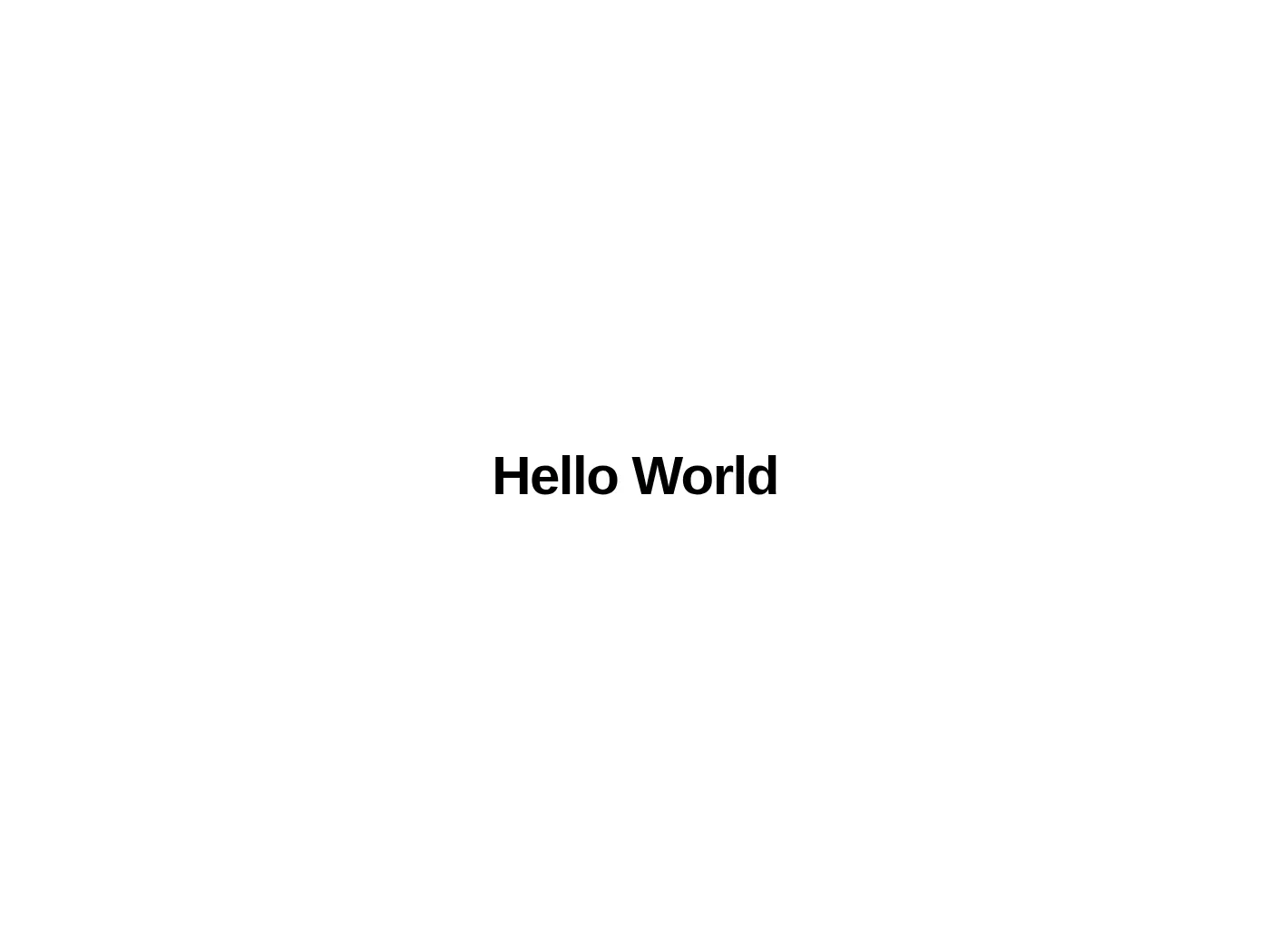 Minimal Hello World Page