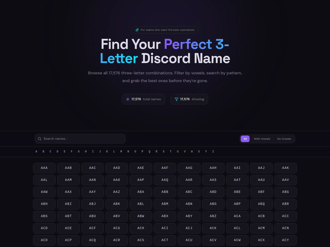 Discord Name Finder