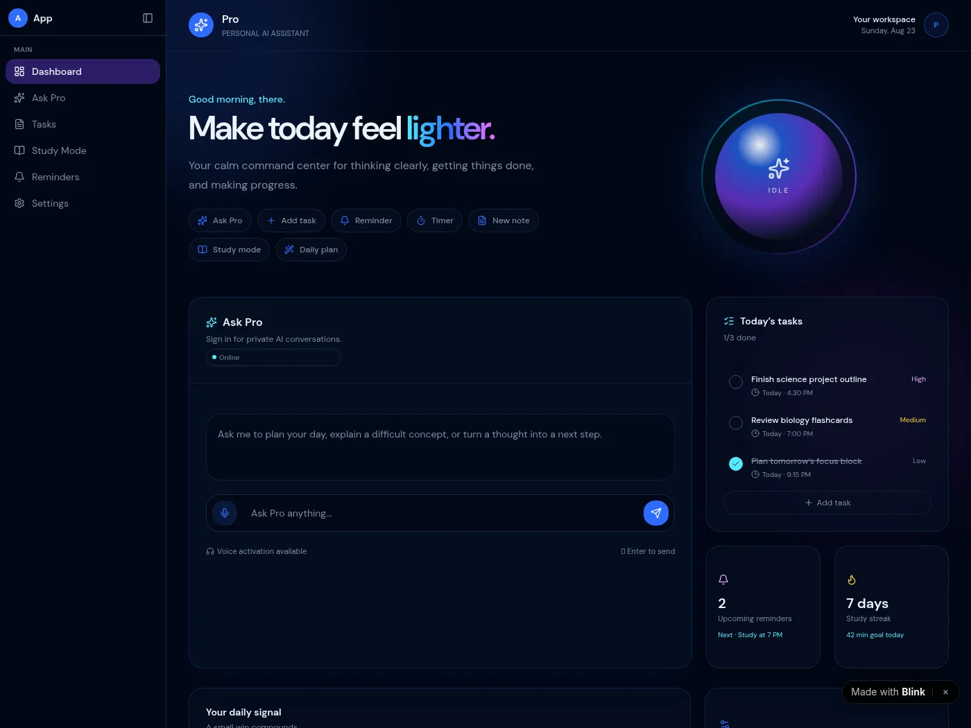 Pro – Personal AI Assistant