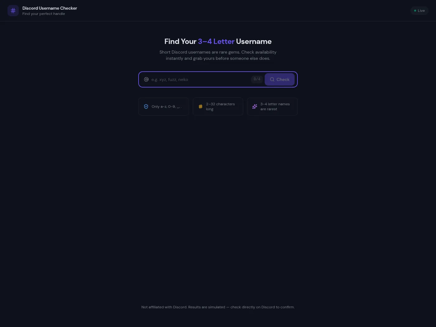 Discord Username Checker
