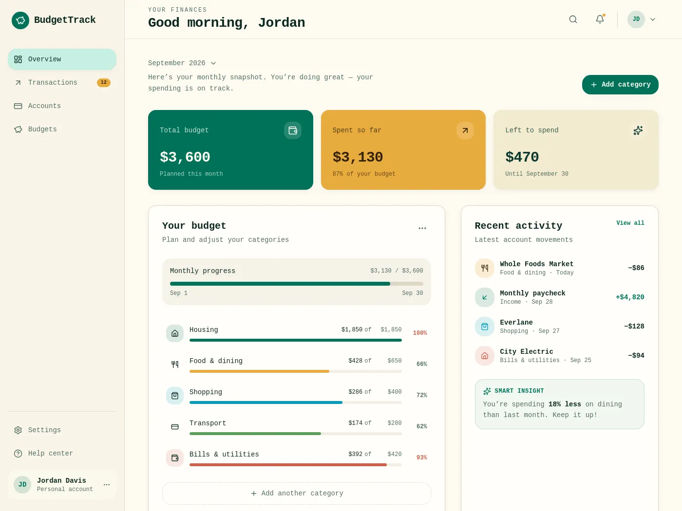 BudgetTrack Pro