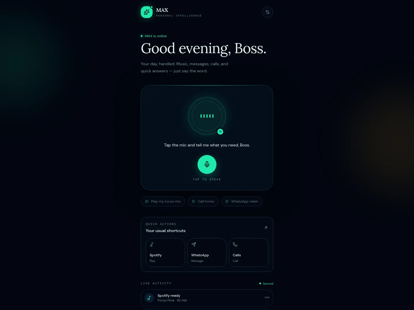 MAX Voice AI Assistant
