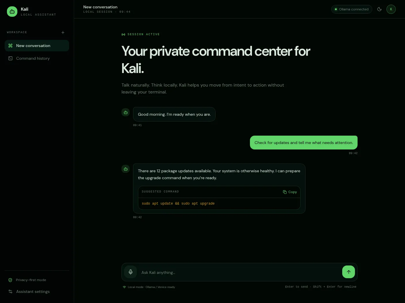 Kali AI Voice Assistant