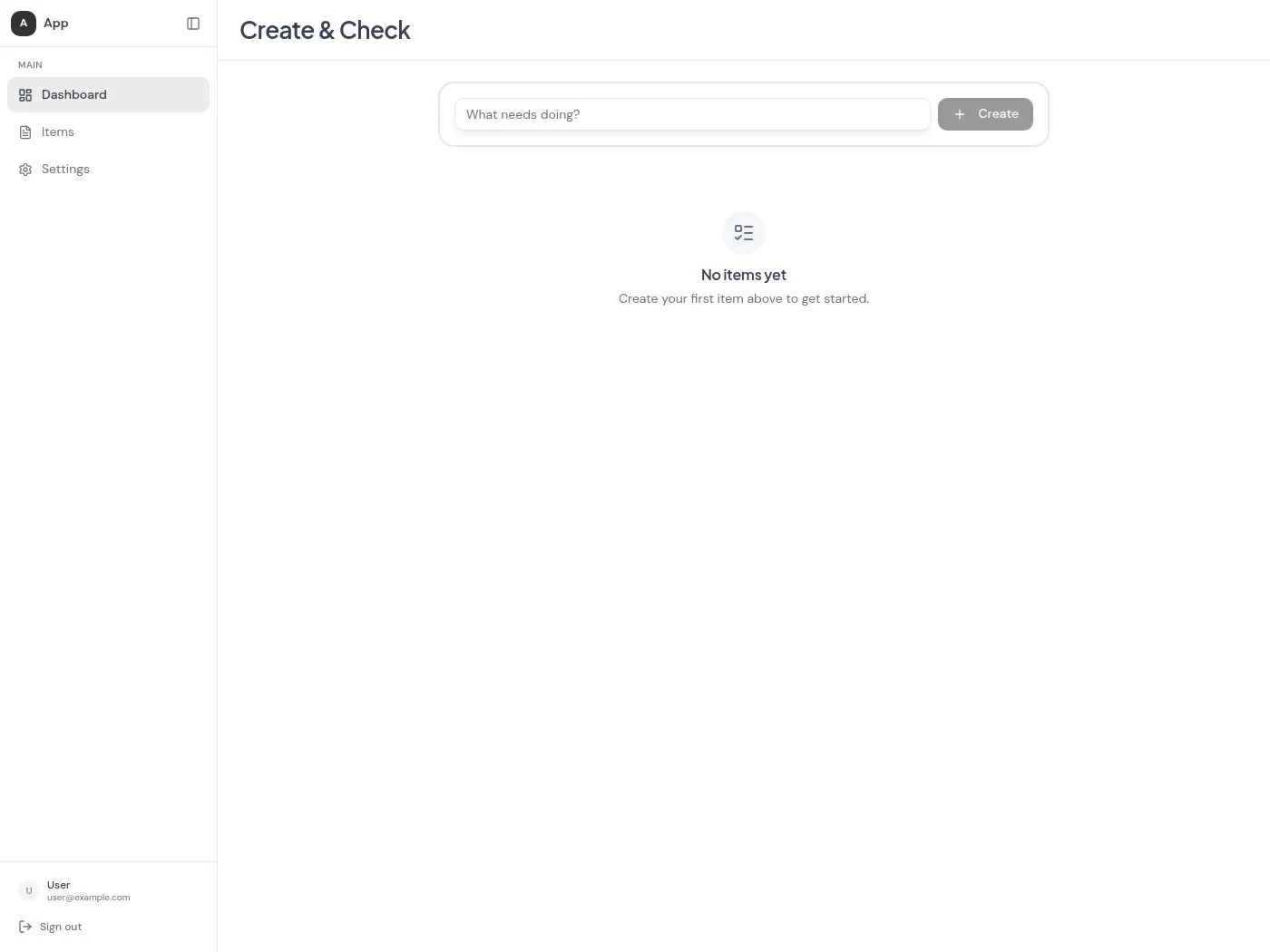 Create & Check App