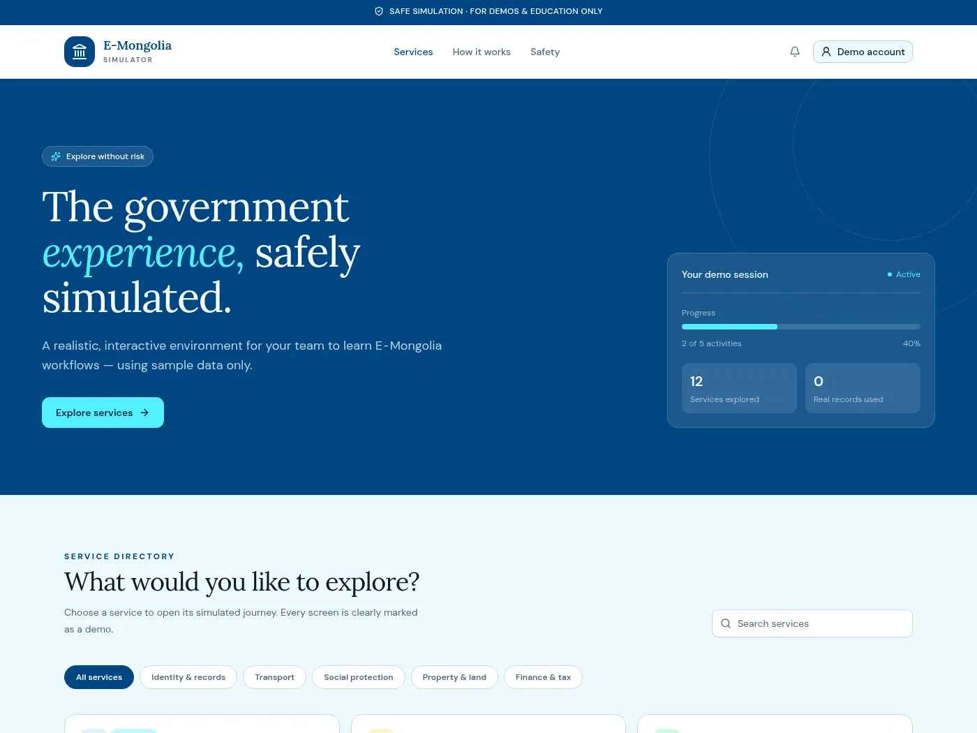 E-Gov Mongolia Simulator