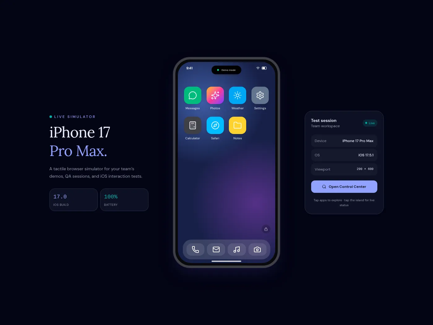 iPhone 17 Pro Max Simulator