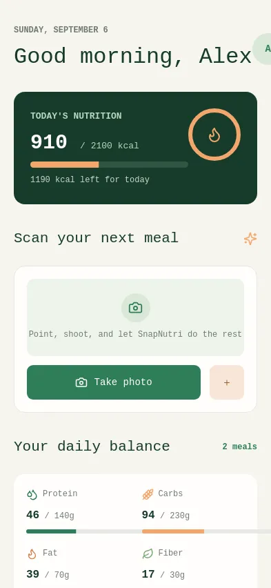 SnapNutri AI Tracker