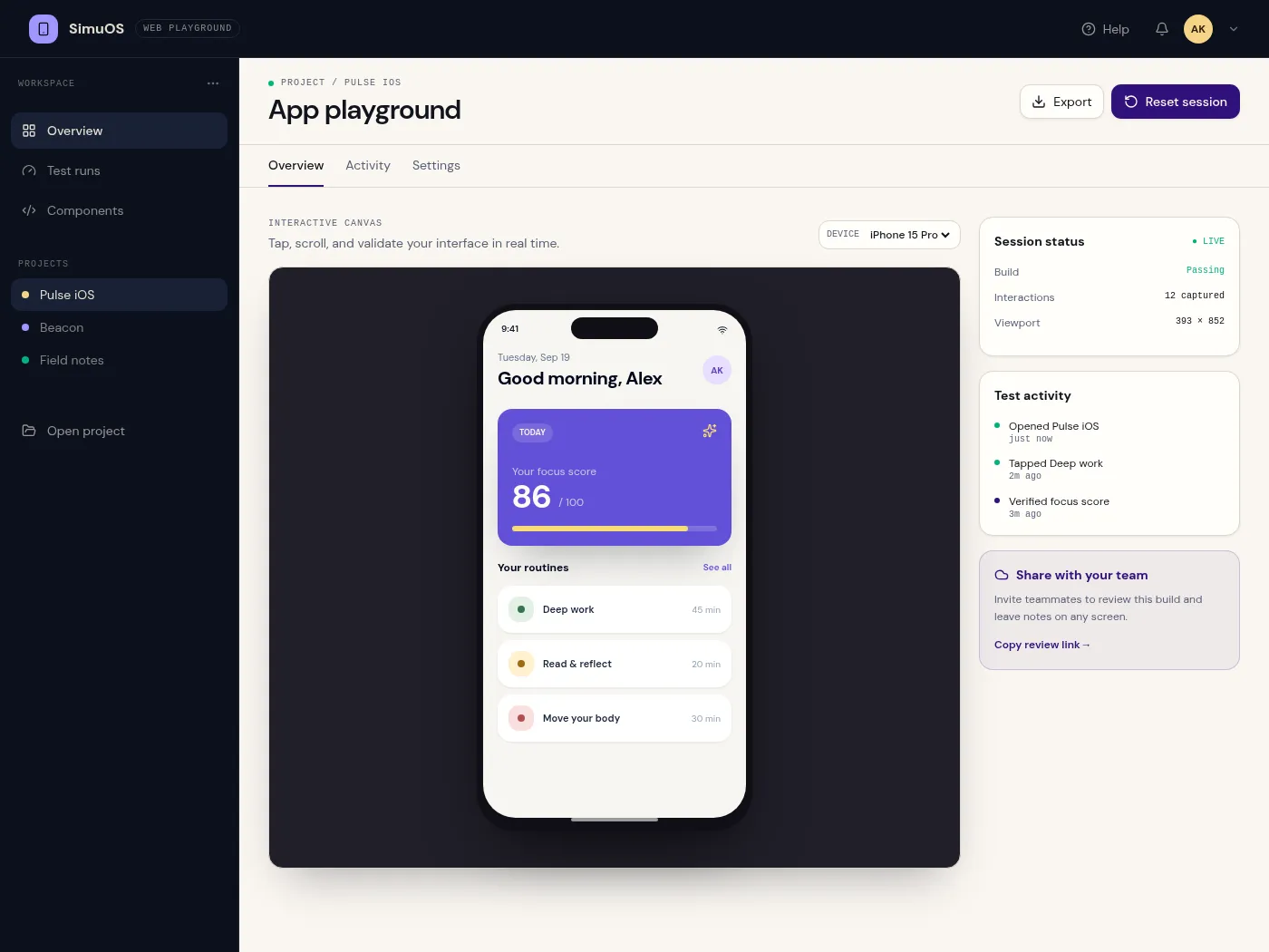 SimuOS Web Playground