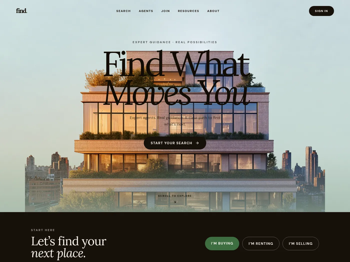 FindRealEstate Landing Clone