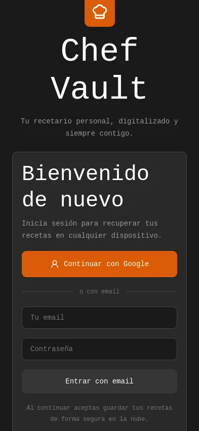 Chef Vault Mobile