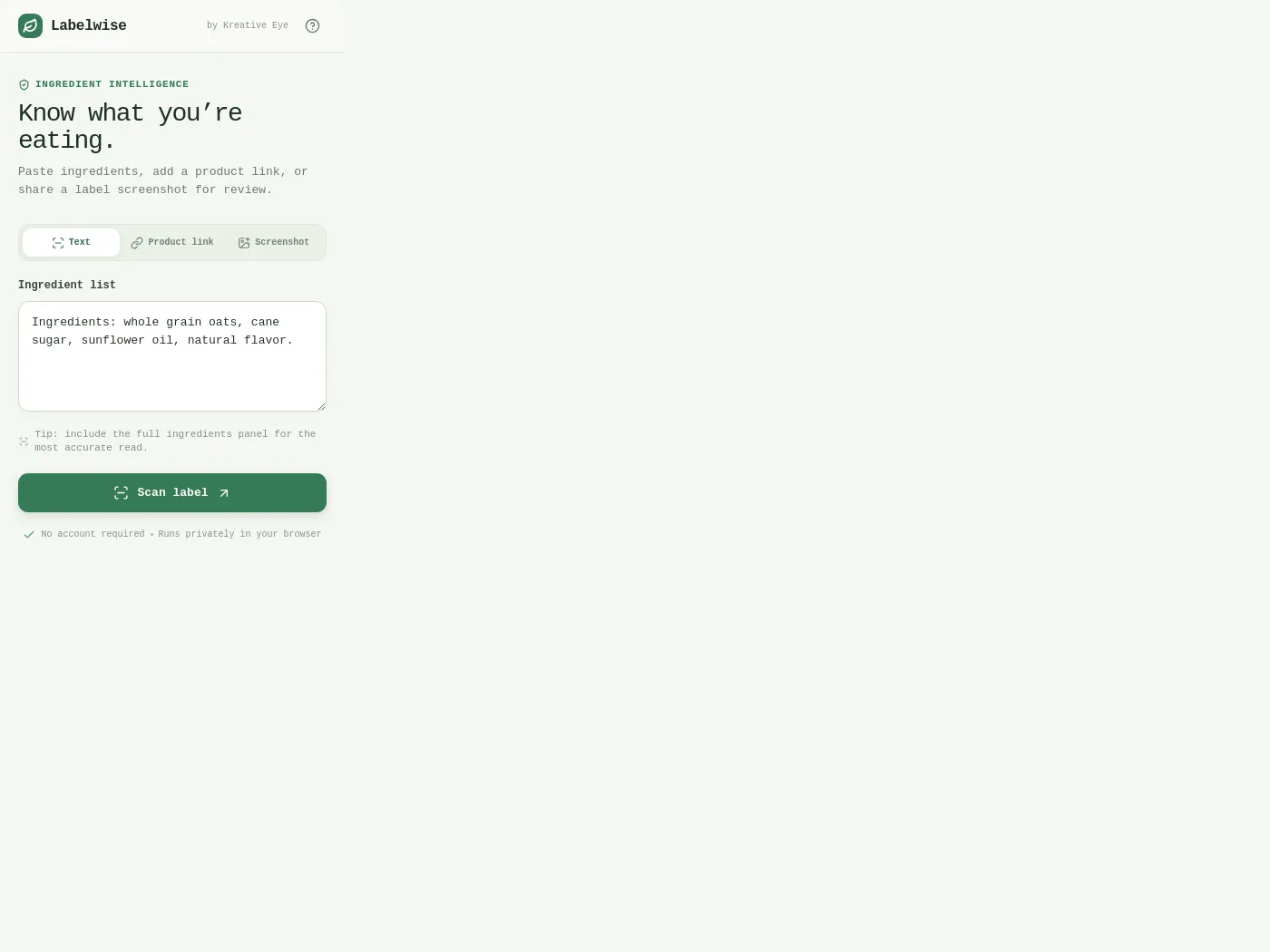 Smart Food Label Scanner