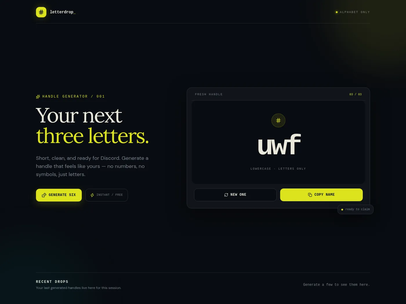 Discord Letter Usernames