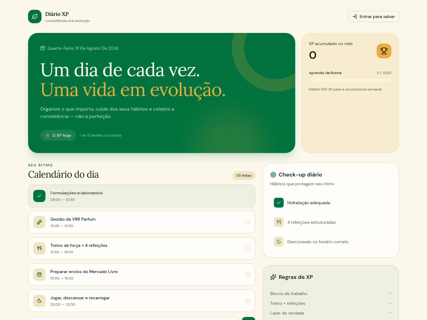 Produtividade XP Gamificada
