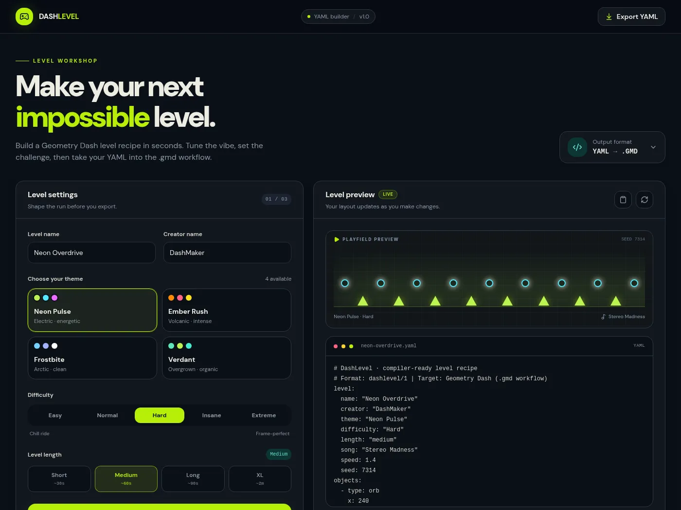 DashLevel Generator