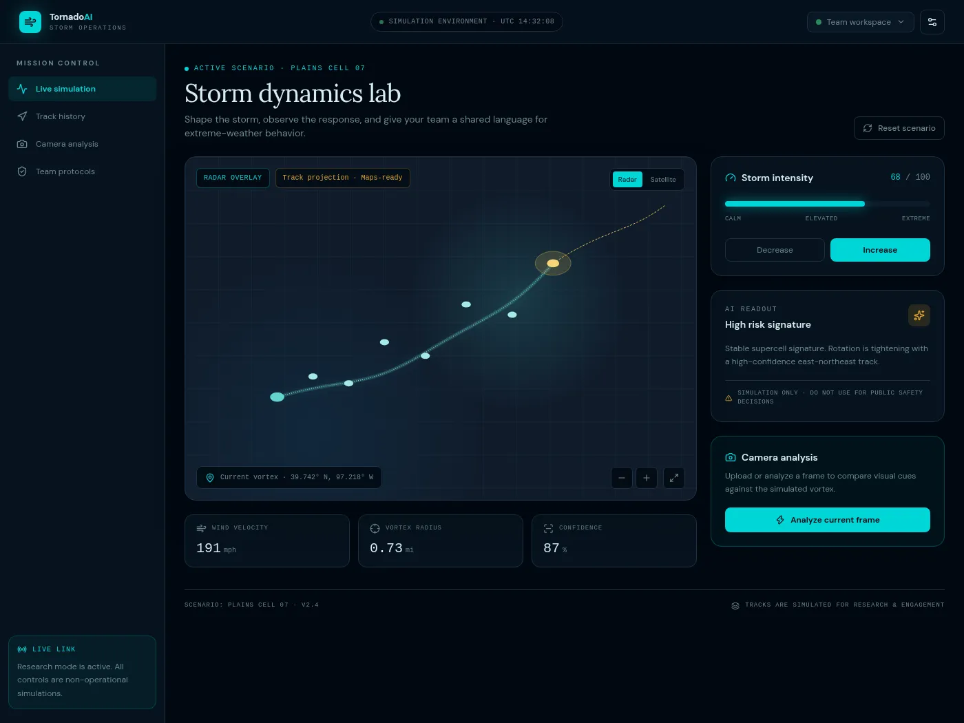 Tornado AI Simulator