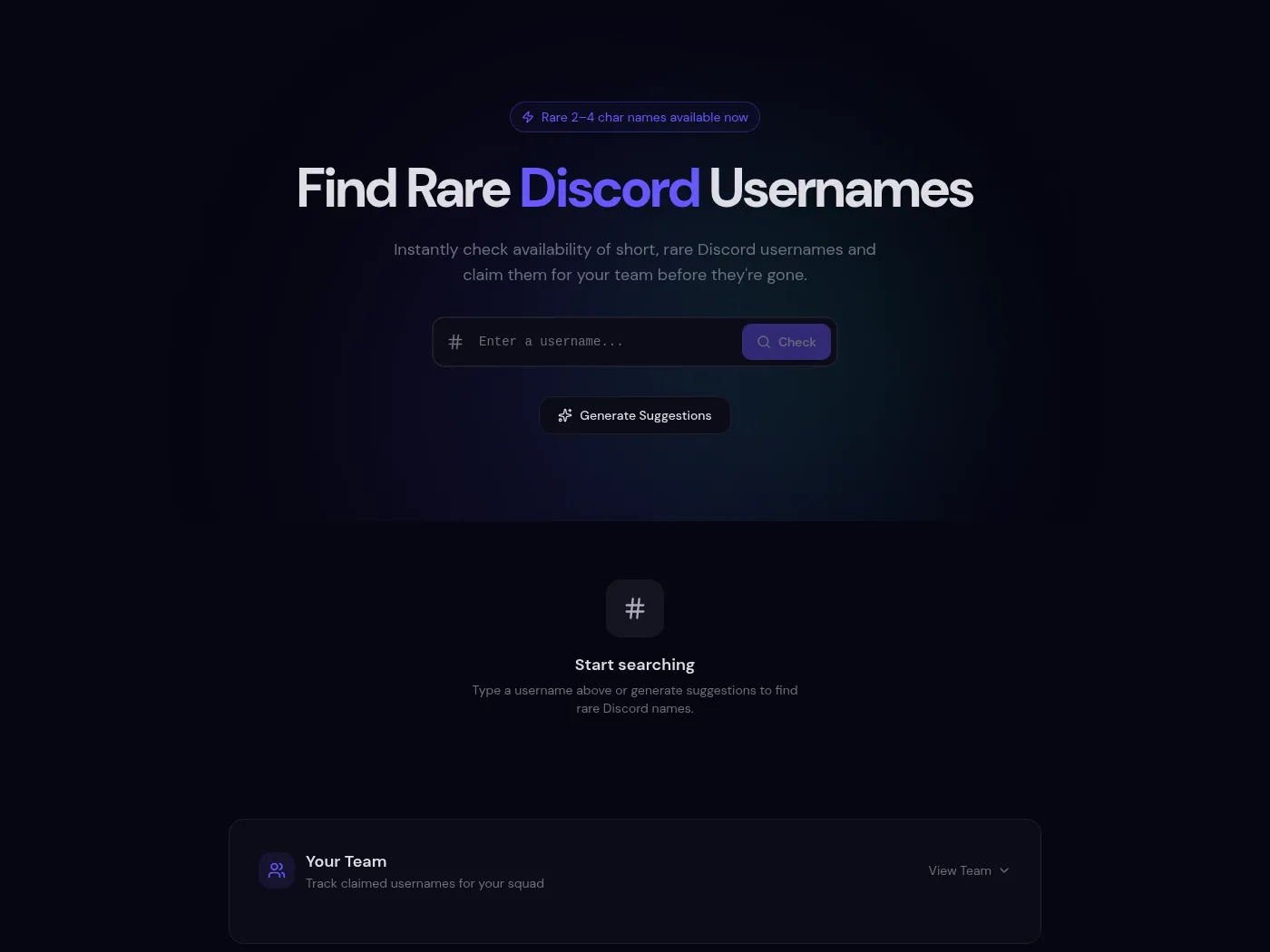 Rare Discord Username Finder
