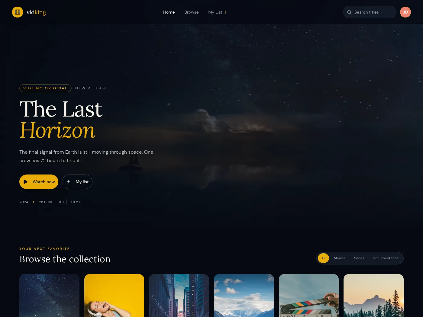 VidKing Streaming Hub