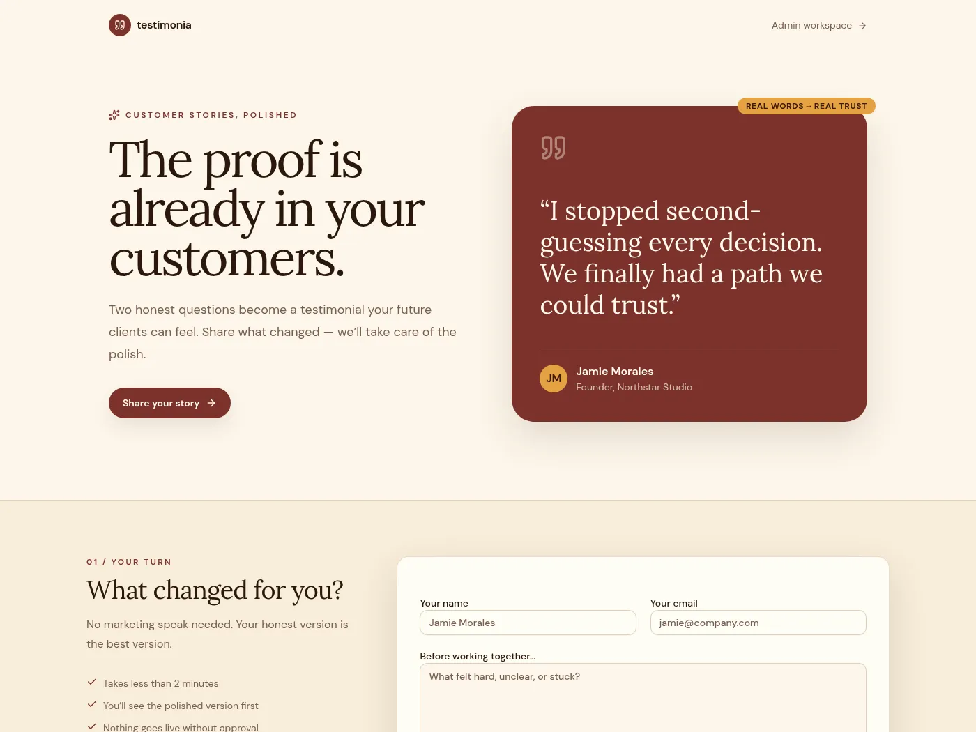 Testimonial AI Wall