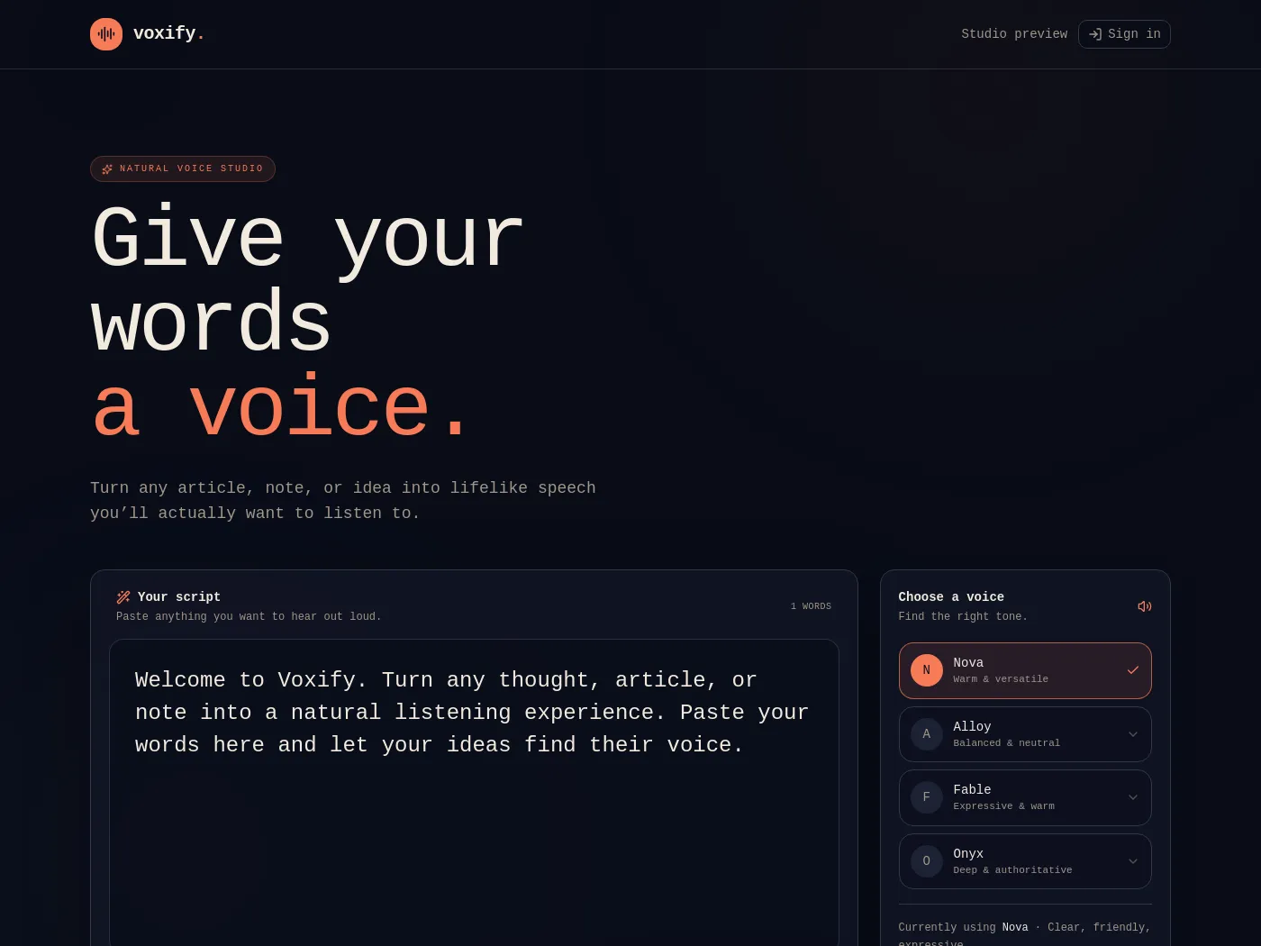Voxify TTS App