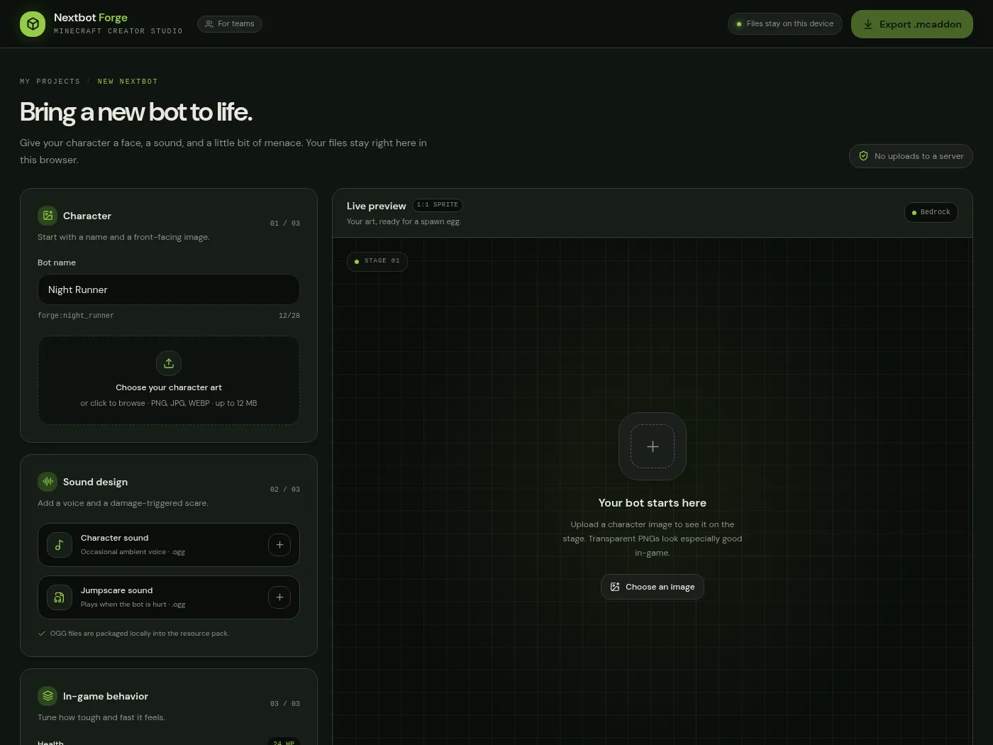 Nextbot Creator for Minecraft