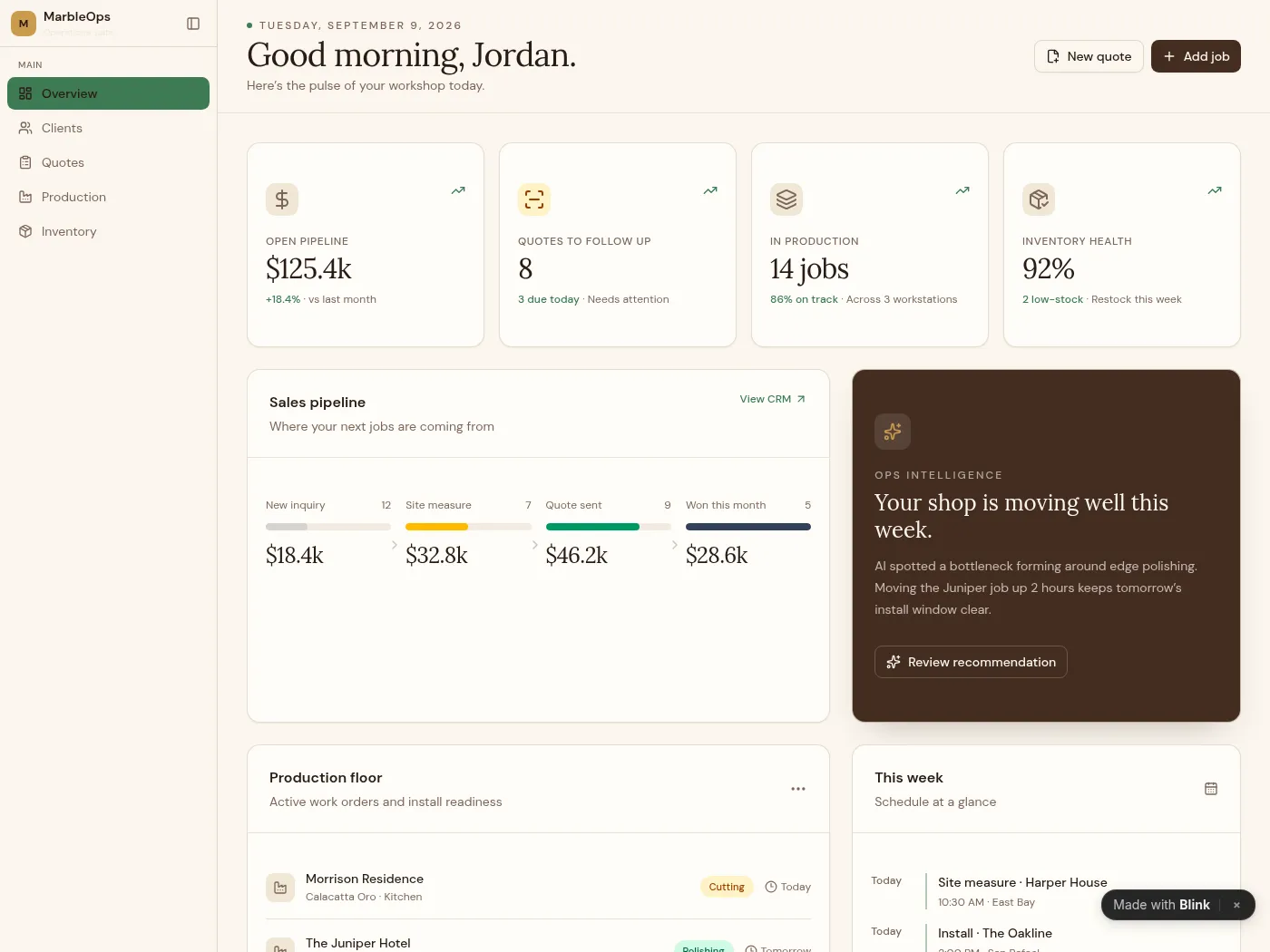 MarbleOps CRM Suite