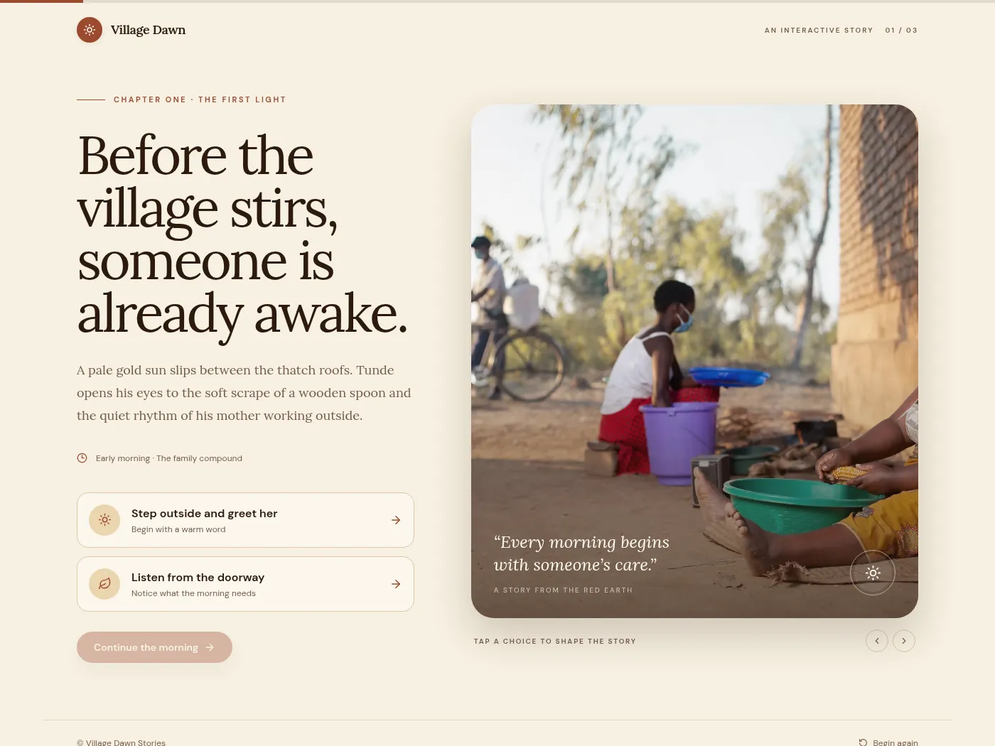 Village Dawn Story App