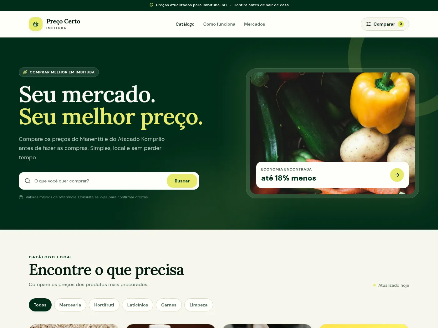 Comparador Imbituba Preços