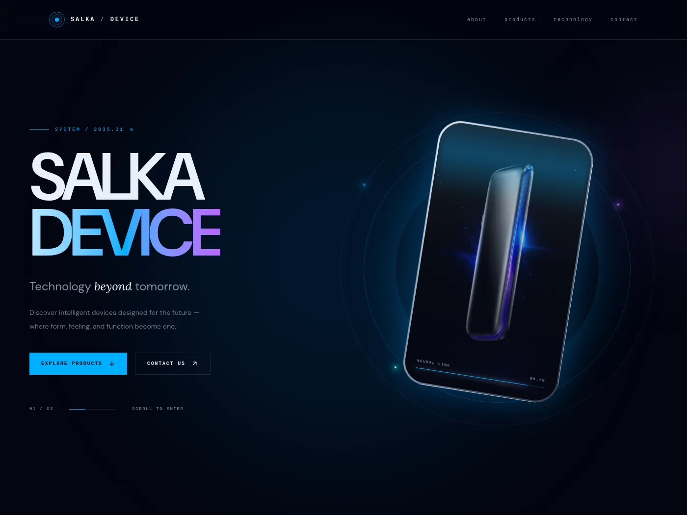 Salka Device Futuristic Web