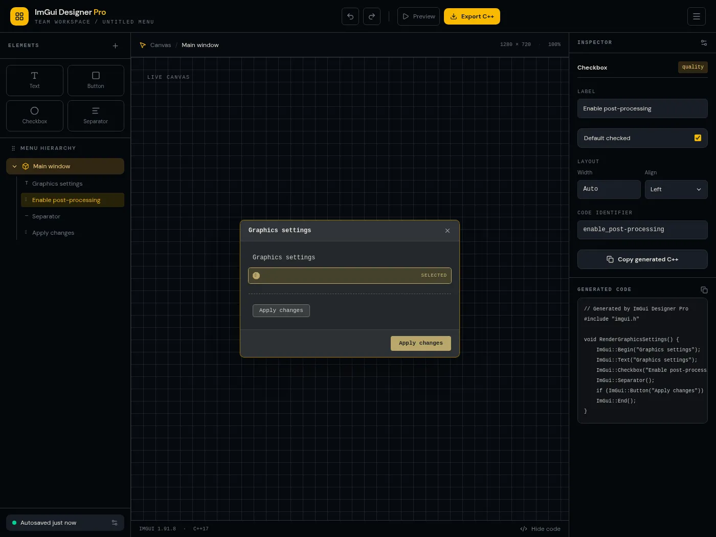 ImGui Designer Pro