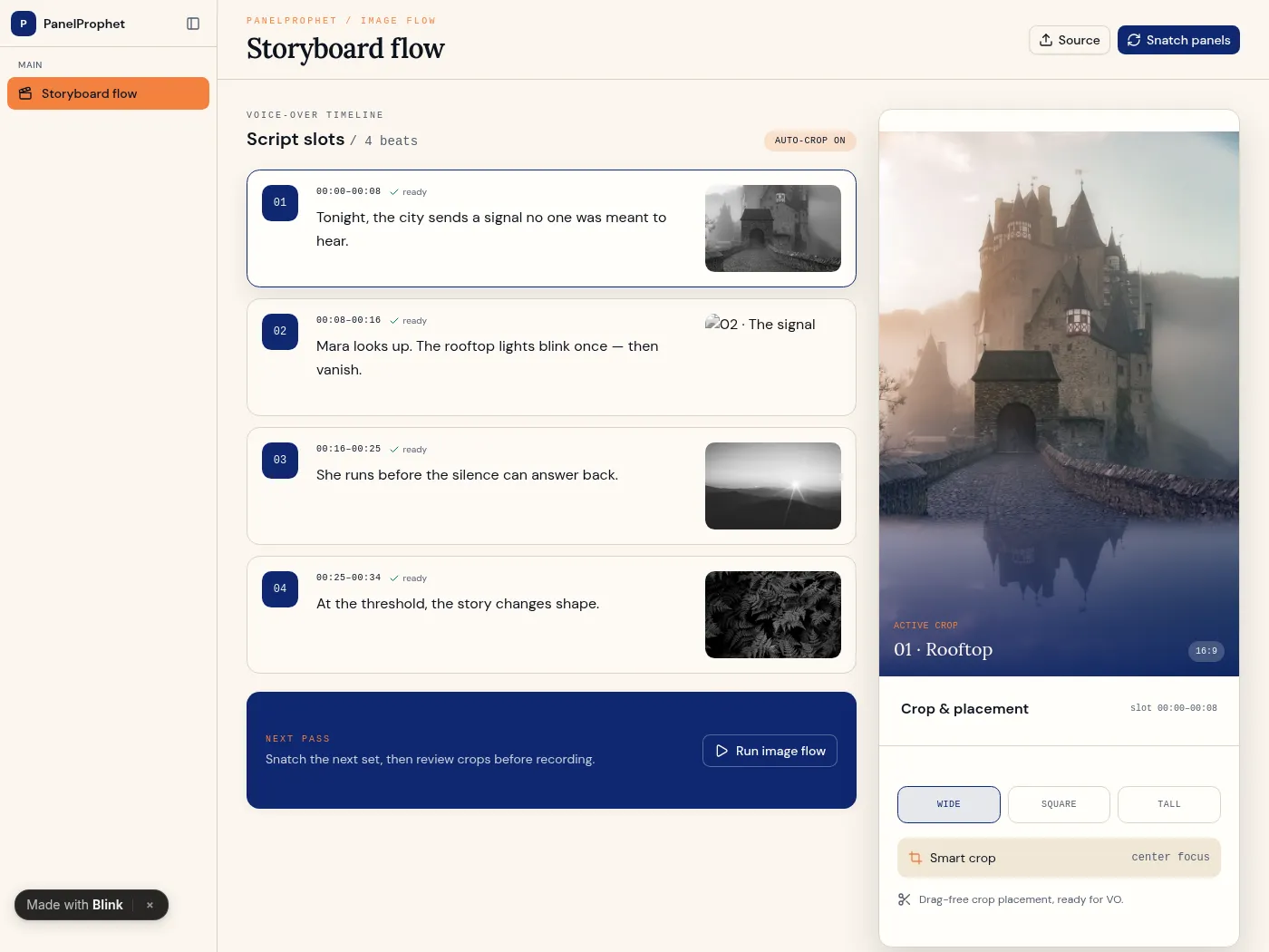 PanelProphet Storyboard Flow