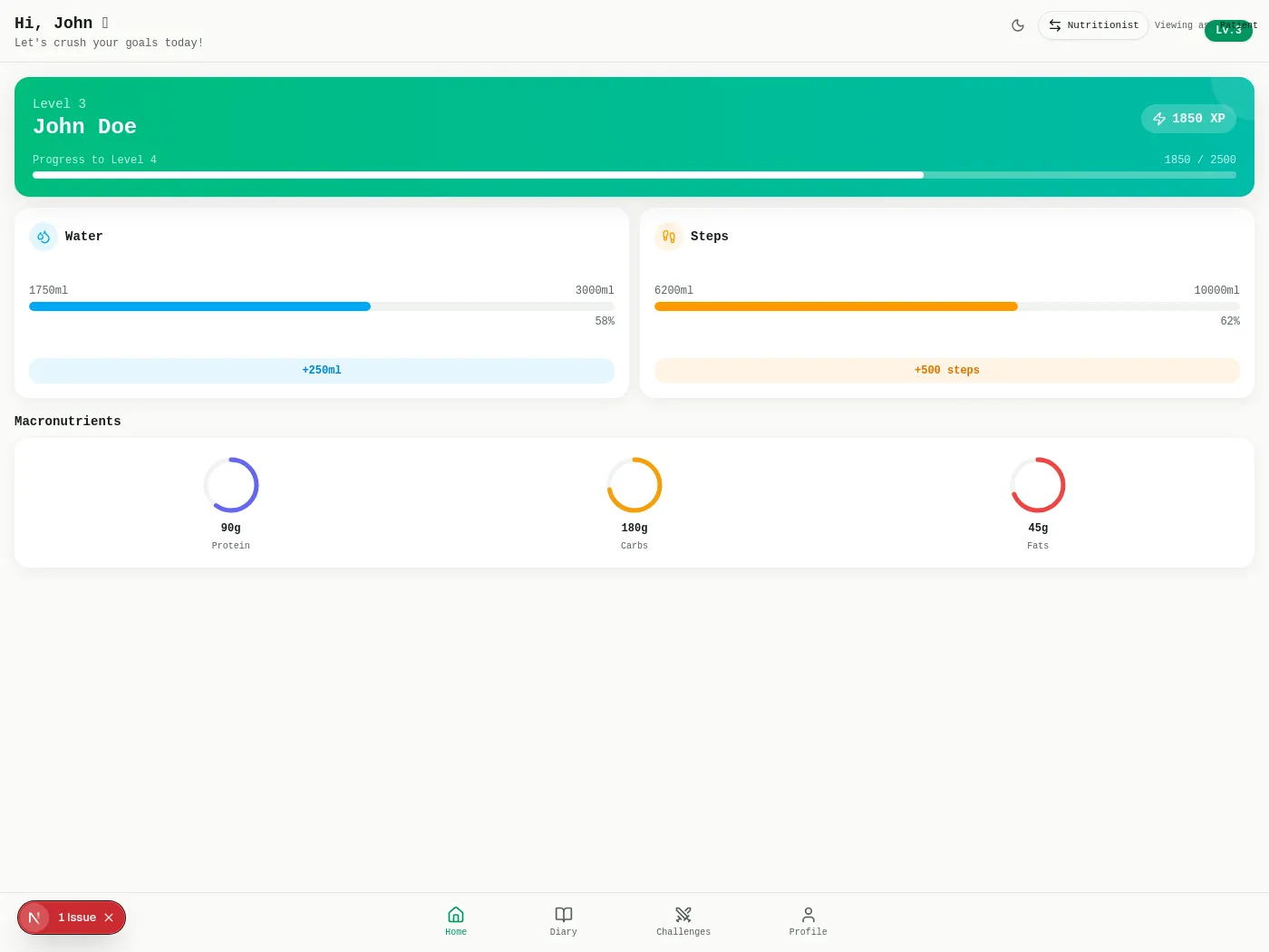 NutriQuest: Gamified Nutrition Tracker