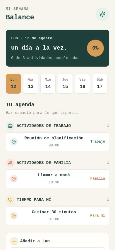 Agenda Balance App