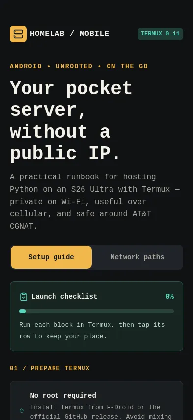 Homelab Mobile Server